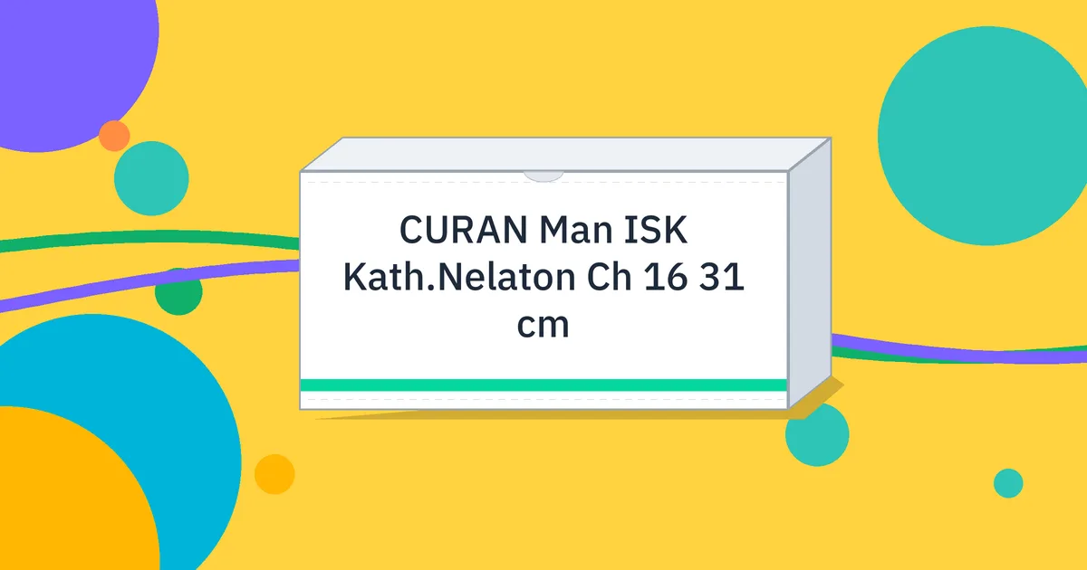 Symbolbild: Packung mit der Aufschrift CURAN Man ISK Kath.Nelaton Ch 16 31 cm (PZN 19342045) – Verfügbarkeit und Bezug in Apotheken in Frankfurt am Main