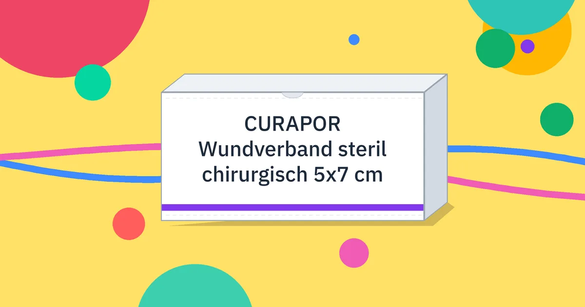 Symbolbild: Packung mit der Aufschrift CURAPOR Wundverband steril chirurgisch 5x7 cm (PZN 19699741) – Verfügbarkeit und Bezug in Apotheken in Frankfurt am Main