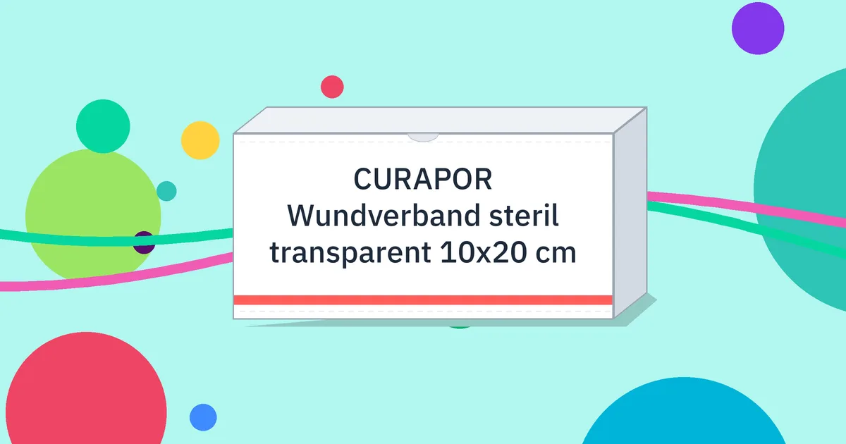 Symbolbild: Packung mit der Aufschrift CURAPOR Wundverband steril transparent 10x20 cm (PZN 16001898) – Verfügbarkeit und Bezug in Apotheken in Frankfurt am Main