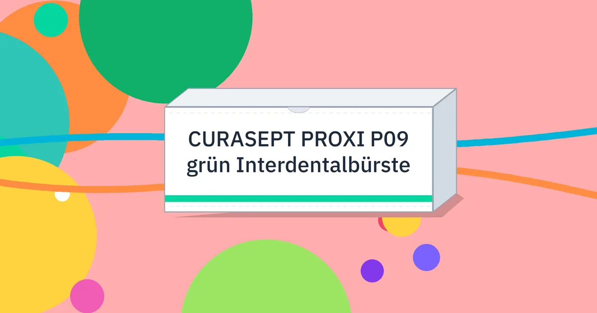Symbolbild: Packung mit der Aufschrift CURASEPT PROXI P09 grün Interdentalbürste (PZN 17607752) – Verfügbarkeit und Bezug in Apotheken in Frankfurt am Main