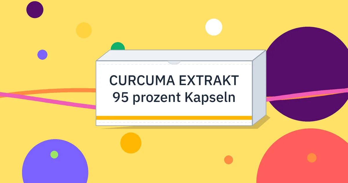 Symbolbild: Packung mit der Aufschrift CURCUMA EXTRAKT 95 prozent Kapseln (PZN 14261968) – Verfügbarkeit und Bezug in Apotheken in Frankfurt am Main