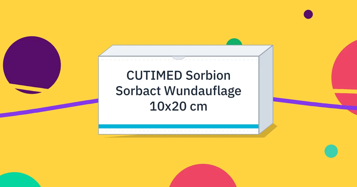 Symbolbild: Packung mit der Aufschrift CUTIMED Sorbion Sorbact Wundauflage 10x20 cm (PZN 17310779) – Verfügbarkeit und Bezug in Apotheken in Frankfurt am Main