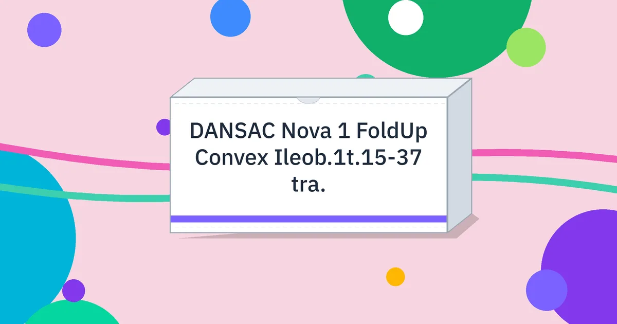 Symbolbild: Packung mit der Aufschrift DANSAC Nova 1 FoldUp Convex Ileob.1t.15-37 tra. (PZN 03755271) – Verfügbarkeit und Bezug in Apotheken in Frankfurt am Main