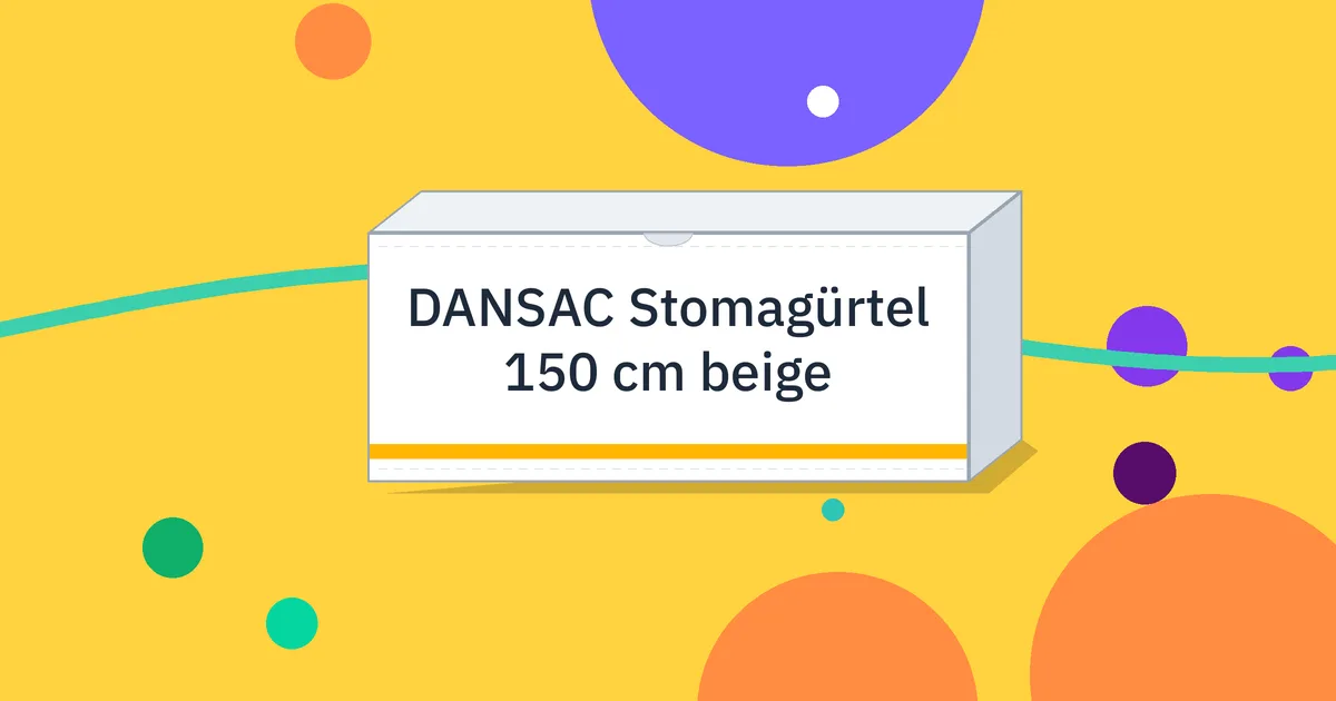 Symbolbild: Packung mit der Aufschrift DANSAC Stomagürtel 150 cm beige (PZN 19745122) – Verfügbarkeit und Bezug in Apotheken in Frankfurt am Main