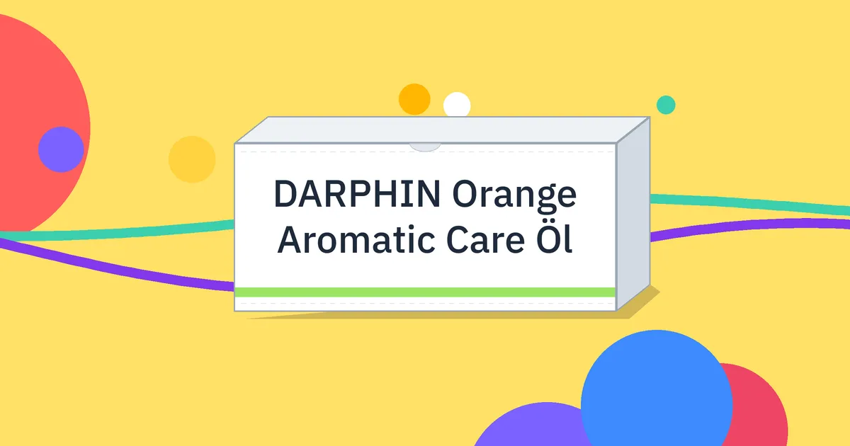 Symbolbild: Packung mit der Aufschrift DARPHIN Orange Aromatic Care Öl (PZN 06773565) – Verfügbarkeit und Bezug in Apotheken in Frankfurt am Main