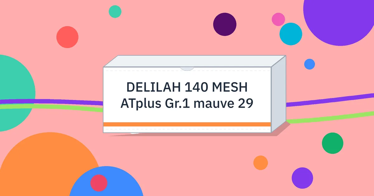 Symbolbild: Packung mit der Aufschrift DELILAH 140 MESH ATplus Gr.1 mauve 29 (PZN 13850183) – Verfügbarkeit und Bezug in Apotheken in Frankfurt am Main
