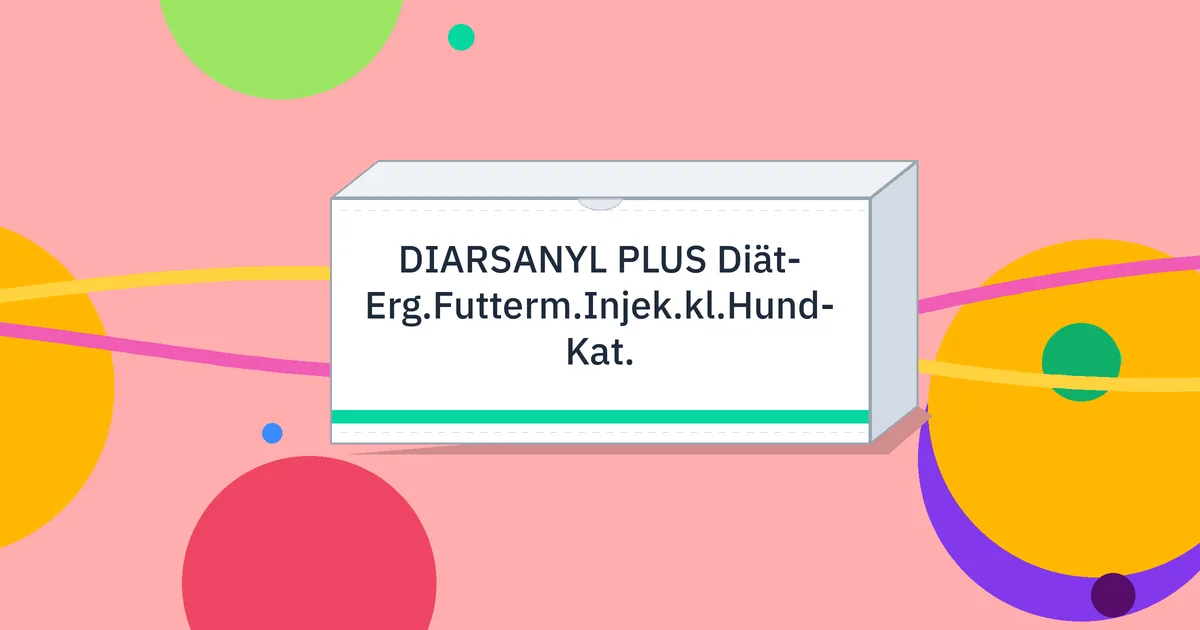 Symbolbild: Packung mit der Aufschrift DIARSANYL PLUS Diät-Erg.Futterm.Injek.kl.Hund-Kat. (PZN 17826170) – Verfügbarkeit und Bezug in Apotheken in Frankfurt am Main