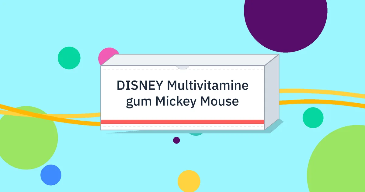 Symbolbild: Packung mit der Aufschrift DISNEY Multivitamine gum Mickey Mouse (PZN 16496078) – Verfügbarkeit und Bezug in Apotheken in Frankfurt am Main