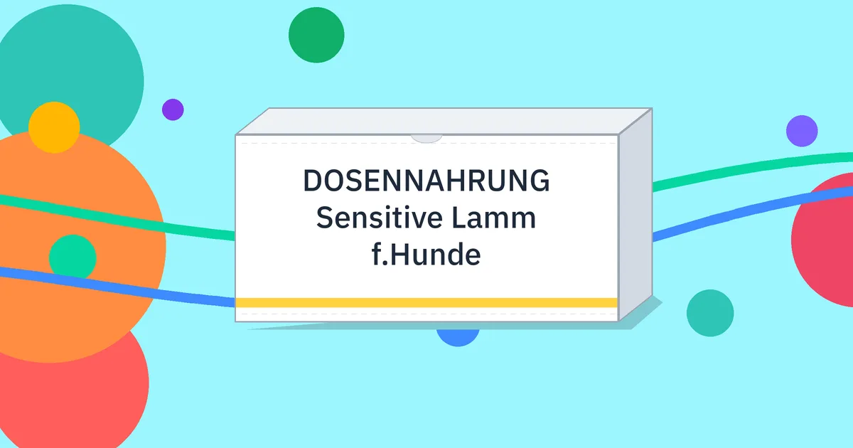 Symbolbild: Packung mit der Aufschrift DOSENNAHRUNG Sensitive Lamm f.Hunde (PZN 05741008) – Verfügbarkeit und Bezug in Apotheken in Frankfurt am Main