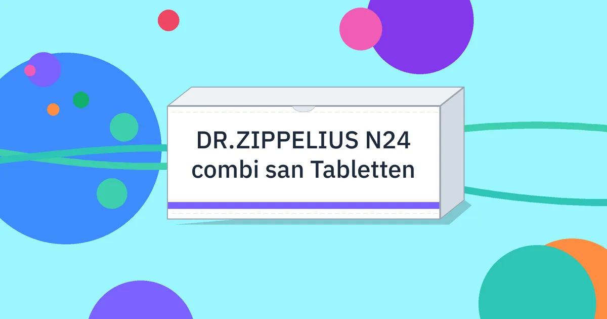 Symbolbild: Packung mit der Aufschrift DR.ZIPPELIUS N24 combi san Tabletten (PZN 16851697) – Verfügbarkeit und Bezug in Apotheken in Frankfurt am Main