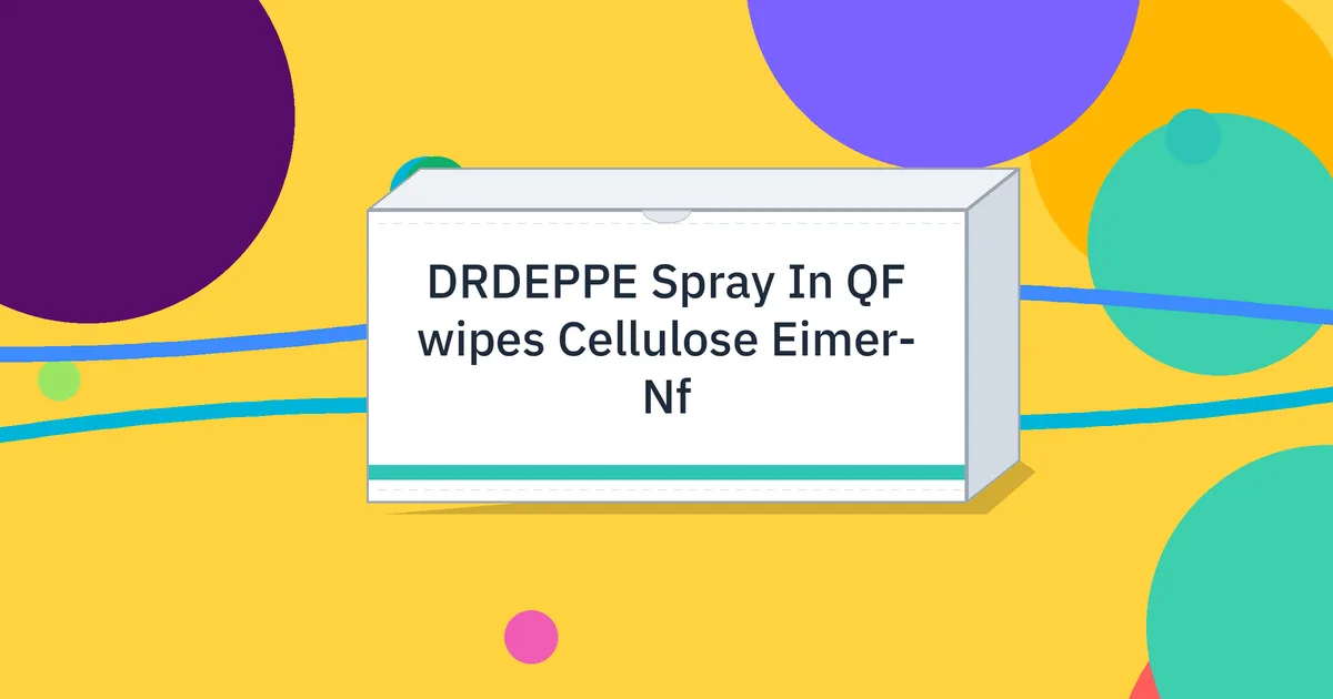 Symbolbild: Packung mit der Aufschrift DRDEPPE Spray In QF wipes Cellulose Eimer-Nf (PZN 19692578) – Verfügbarkeit und Bezug in Apotheken in Frankfurt am Main
