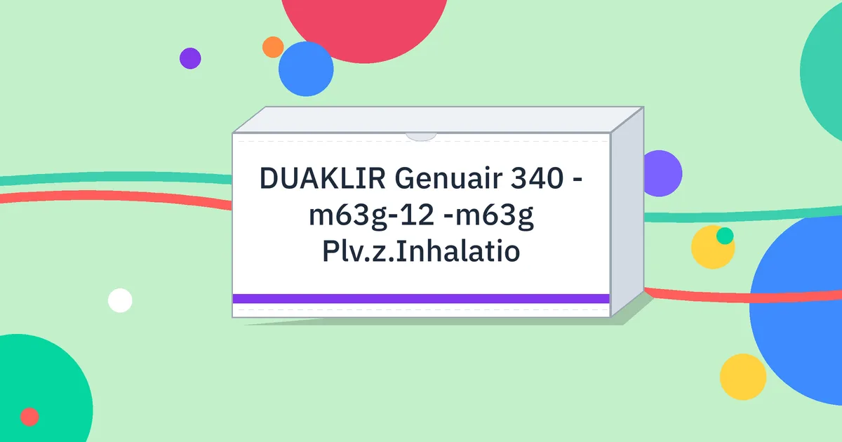 Symbolbild: Packung mit der Aufschrift DUAKLIR Genuair 340 -m63g-12 -m63g Plv.z.Inhalatio (PZN 13755728) – Verfügbarkeit und Bezug in Apotheken in Frankfurt am Main