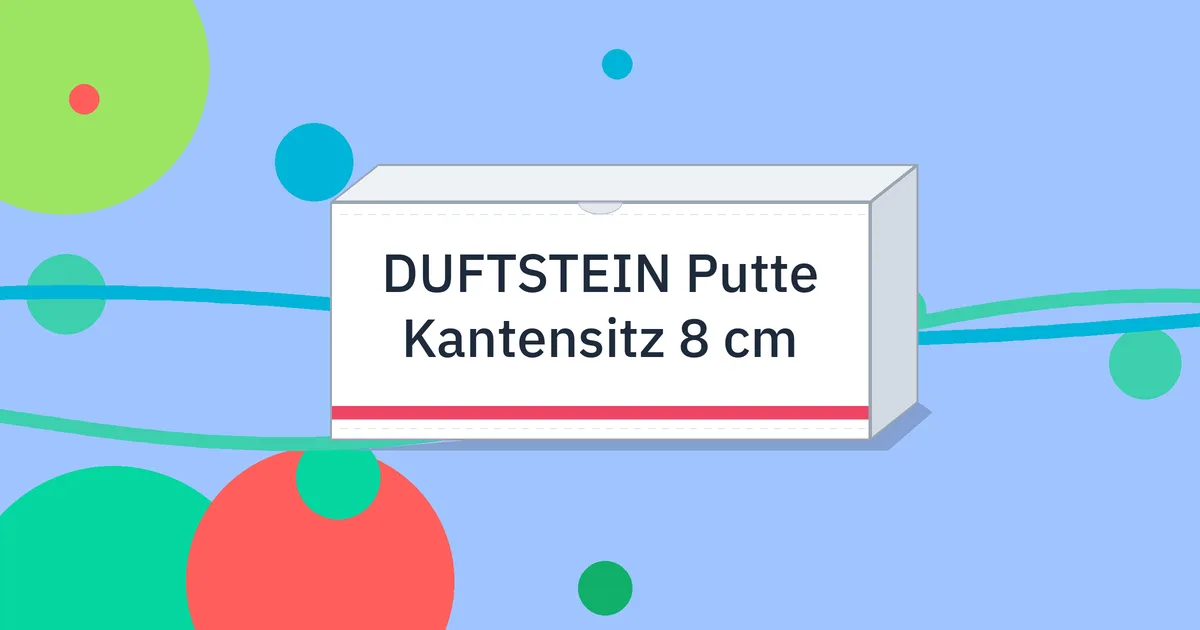 Symbolbild: Packung mit der Aufschrift DUFTSTEIN Putte Kantensitz 8 cm (PZN 06943582) – Verfügbarkeit und Bezug in Apotheken in Frankfurt am Main