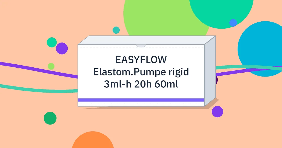 Symbolbild: Packung mit der Aufschrift EASYFLOW Elastom.Pumpe rigid 3ml-h 20h 60ml (PZN 19262464) – Verfügbarkeit und Bezug in Apotheken in Frankfurt am Main