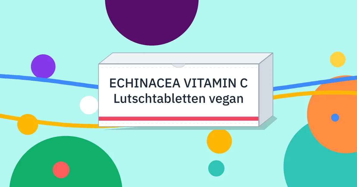 Symbolbild: Packung mit der Aufschrift ECHINACEA VITAMIN C Lutschtabletten vegan (PZN 18020227) – Verfügbarkeit und Bezug in Apotheken in Frankfurt am Main