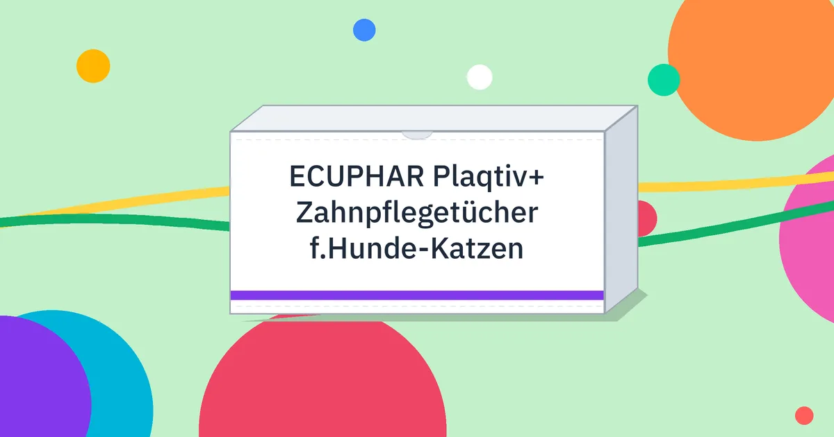 Symbolbild: Packung mit der Aufschrift ECUPHAR Plaqtiv+ Zahnpflegetücher f.Hunde-Katzen (PZN 20691874) – Verfügbarkeit und Bezug in Apotheken in Frankfurt am Main