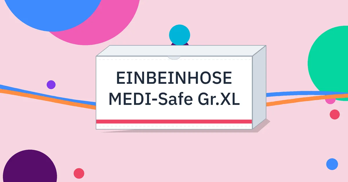 Symbolbild: Packung mit der Aufschrift EINBEINHOSE MEDI-Safe Gr.XL (PZN 09061256) – Verfügbarkeit und Bezug in Apotheken in Frankfurt am Main