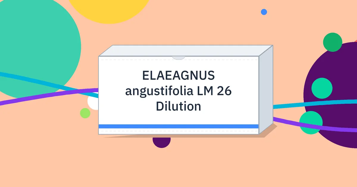 Symbolbild: Packung mit der Aufschrift ELAEAGNUS angustifolia LM 26 Dilution (PZN 13469483) – Verfügbarkeit und Bezug in Apotheken in Frankfurt am Main