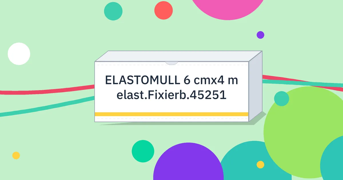 Symbolbild: Packung mit der Aufschrift ELASTOMULL 6 cmx4 m elast.Fixierb.45251 (PZN 12656645) – Verfügbarkeit und Bezug in Apotheken in Frankfurt am Main