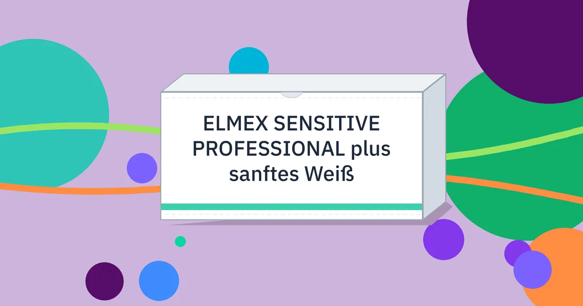Symbolbild: Packung mit der Aufschrift ELMEX SENSITIVE PROFESSIONAL plus sanftes Weiß (PZN 09486027) – Verfügbarkeit und Bezug in Apotheken in Frankfurt am Main