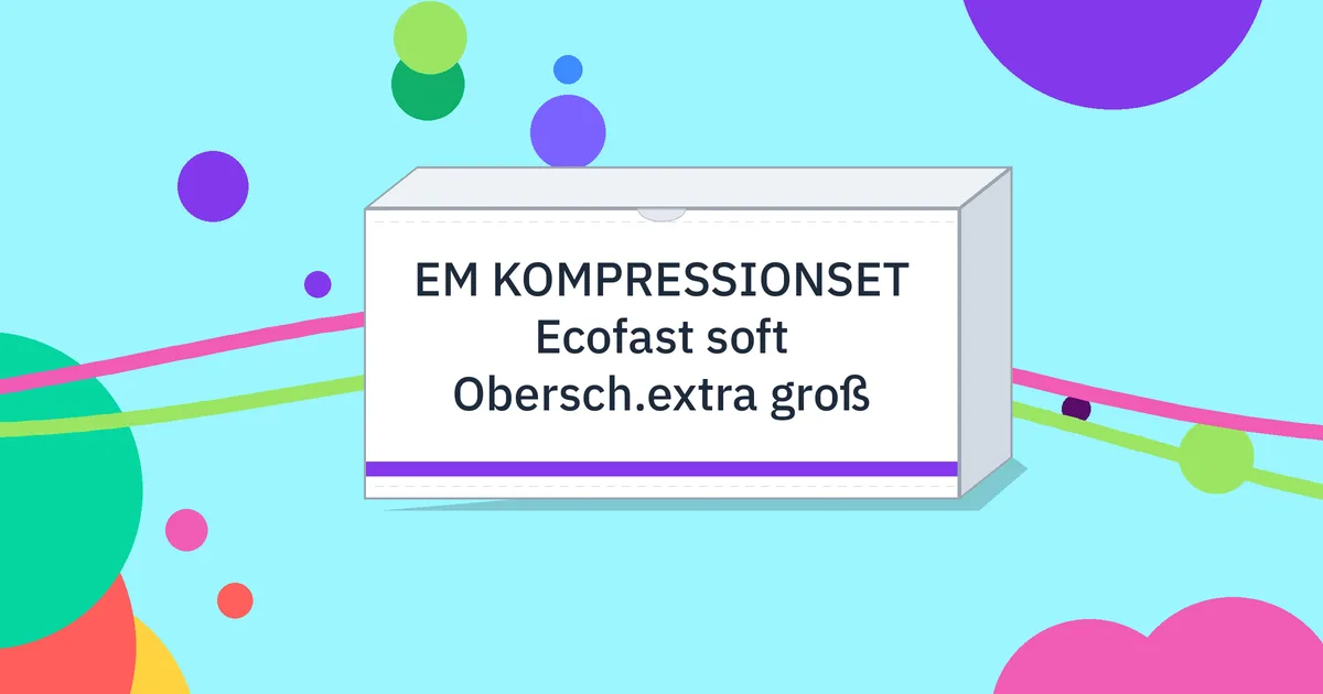 Symbolbild: Packung mit der Aufschrift EM KOMPRESSIONSET Ecofast soft Obersch.extra groß (PZN 10027388) – Verfügbarkeit und Bezug in Apotheken in Frankfurt am Main