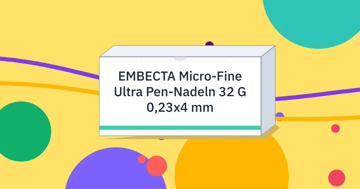 Symbolbild: Packung mit der Aufschrift EMBECTA Micro-Fine Ultra Pen-Nadeln 32 G 0,23x4 mm (PZN 20604616) – Verfügbarkeit und Bezug in Apotheken in Frankfurt am Main