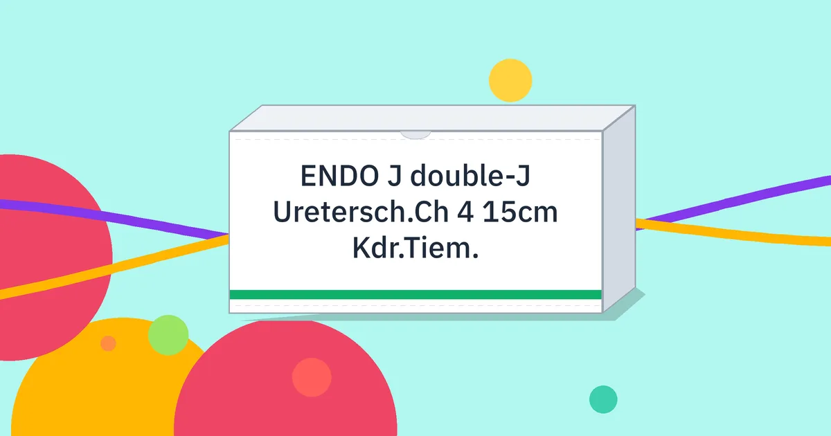 Symbolbild: Packung mit der Aufschrift ENDO J double-J Uretersch.Ch 4 15cm Kdr.Tiem. (PZN 00438452) – Verfügbarkeit und Bezug in Apotheken in Frankfurt am Main