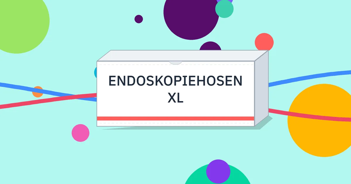 Symbolbild: Packung mit der Aufschrift ENDOSKOPIEHOSEN XL (PZN 09474538) – Verfügbarkeit und Bezug in Apotheken in Frankfurt am Main