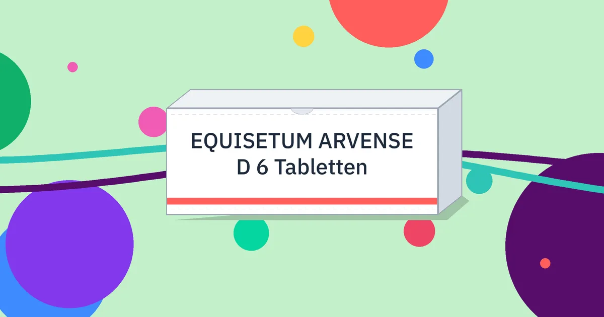 Symbolbild: Packung mit der Aufschrift EQUISETUM ARVENSE D 6 Tabletten (PZN 02629989) – Verfügbarkeit und Bezug in Apotheken in Frankfurt am Main