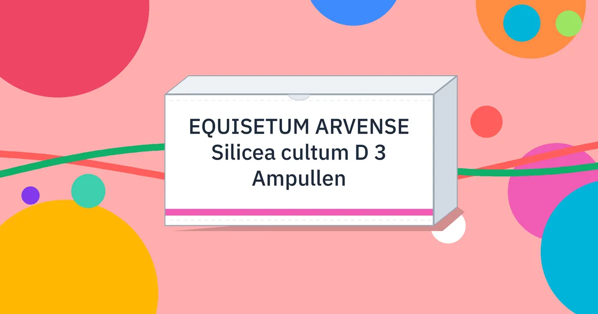 Symbolbild: Packung mit der Aufschrift EQUISETUM ARVENSE Silicea cultum D 3 Ampullen (PZN 01626150) – Verfügbarkeit und Bezug in Apotheken in Frankfurt am Main