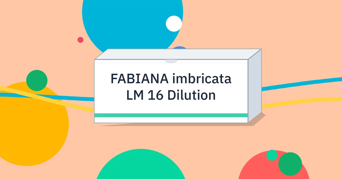 Symbolbild: Packung mit der Aufschrift FABIANA imbricata LM 16 Dilution (PZN 13485619) – Verfügbarkeit und Bezug in Apotheken in Frankfurt am Main