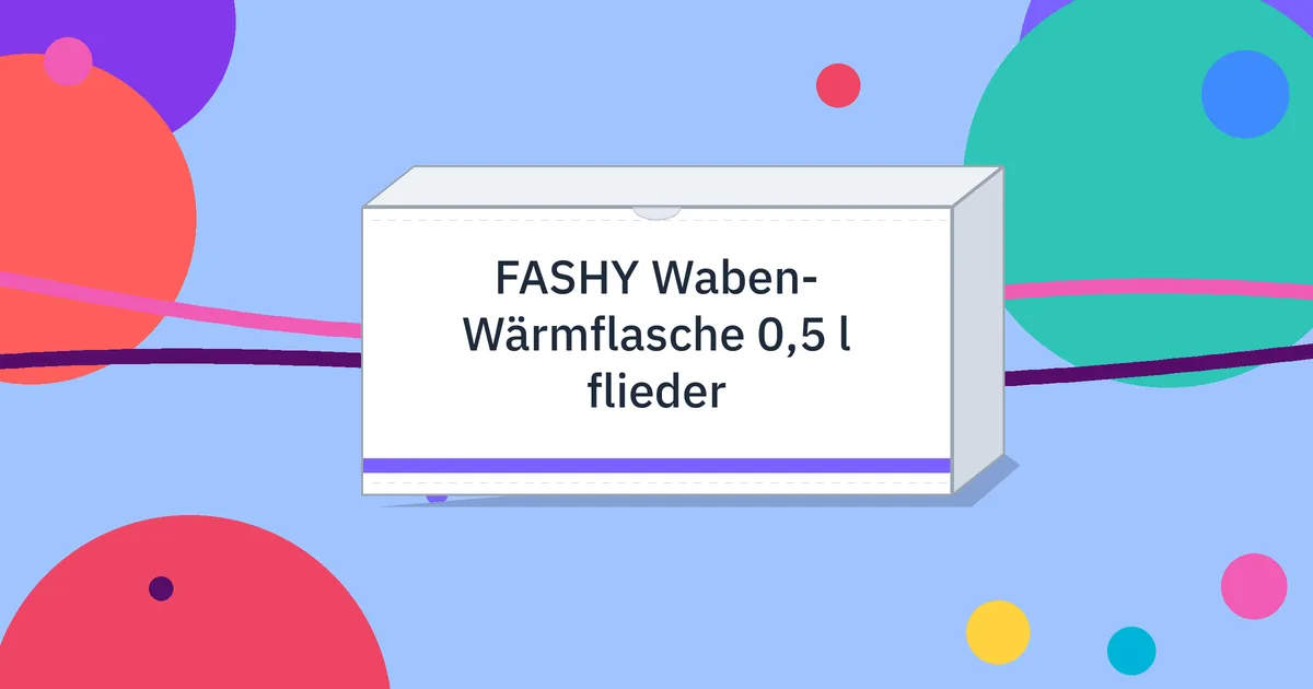 Symbolbild: Packung mit der Aufschrift FASHY Waben-Wärmflasche 0,5 l flieder (PZN 18648500) – Verfügbarkeit und Bezug in Apotheken in Frankfurt am Main