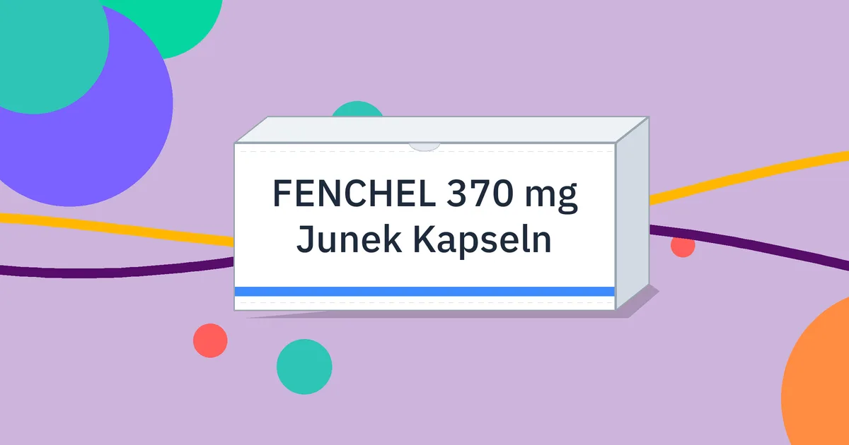 Symbolbild: Packung mit der Aufschrift FENCHEL 370 mg Junek Kapseln (PZN 10053109) – Verfügbarkeit und Bezug in Apotheken in Frankfurt am Main