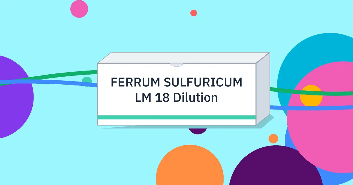 Symbolbild: Packung mit der Aufschrift FERRUM SULFURICUM LM 18 Dilution (PZN 12853570) – Verfügbarkeit und Bezug in Apotheken in Frankfurt am Main
