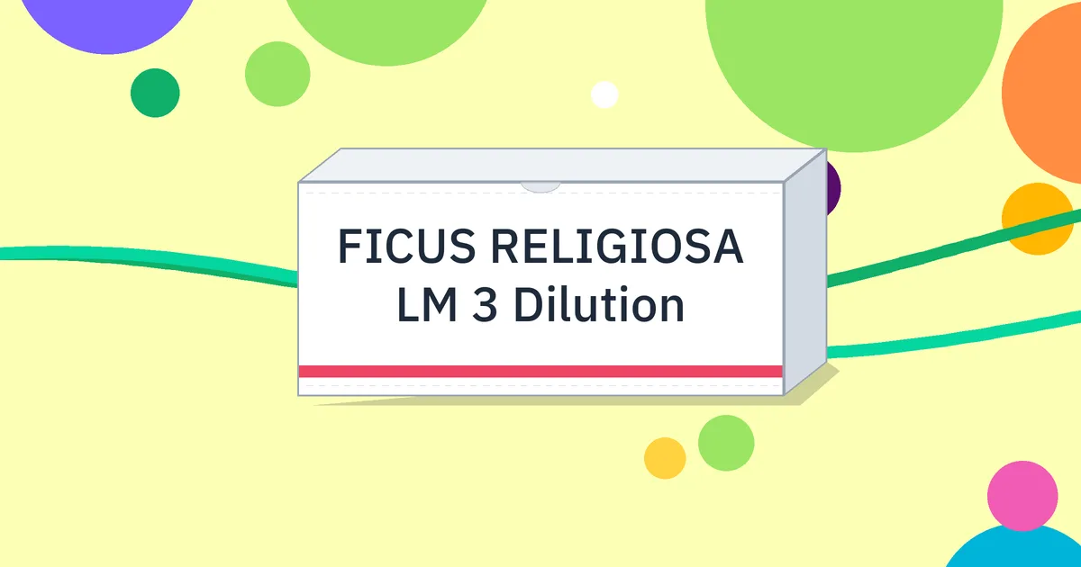Symbolbild: Packung mit der Aufschrift FICUS RELIGIOSA LM 3 Dilution (PZN 12853848) – Verfügbarkeit und Bezug in Apotheken in Frankfurt am Main