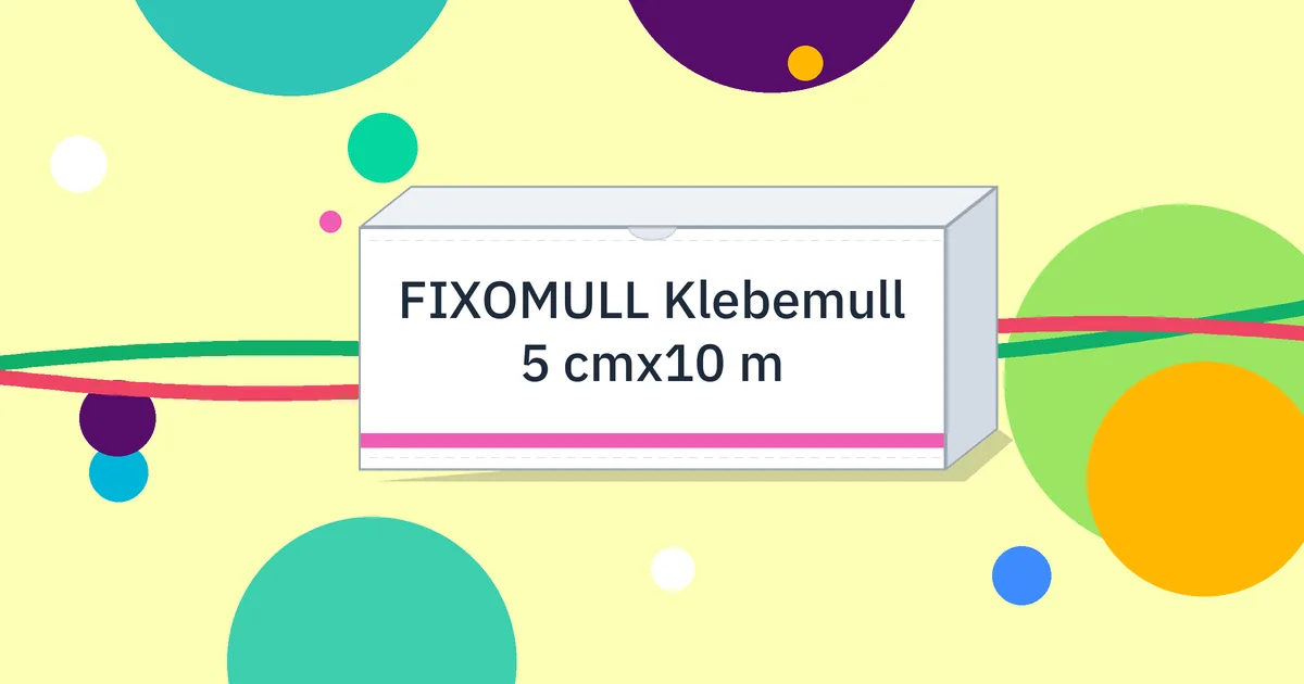 Symbolbild: Packung mit der Aufschrift FIXOMULL Klebemull 5 cmx10 m (PZN 17842097) – Verfügbarkeit und Bezug in Apotheken in Frankfurt am Main