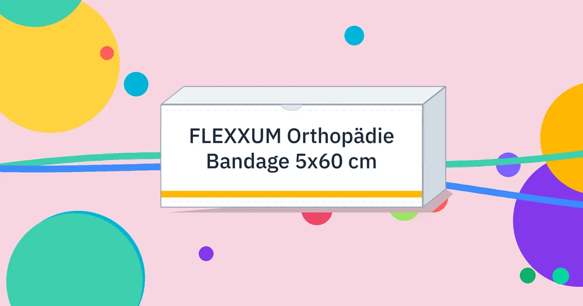 Symbolbild: Packung mit der Aufschrift FLEXXUM Orthopädie Bandage 5x60 cm (PZN 01317762) – Verfügbarkeit und Bezug in Apotheken in Frankfurt am Main