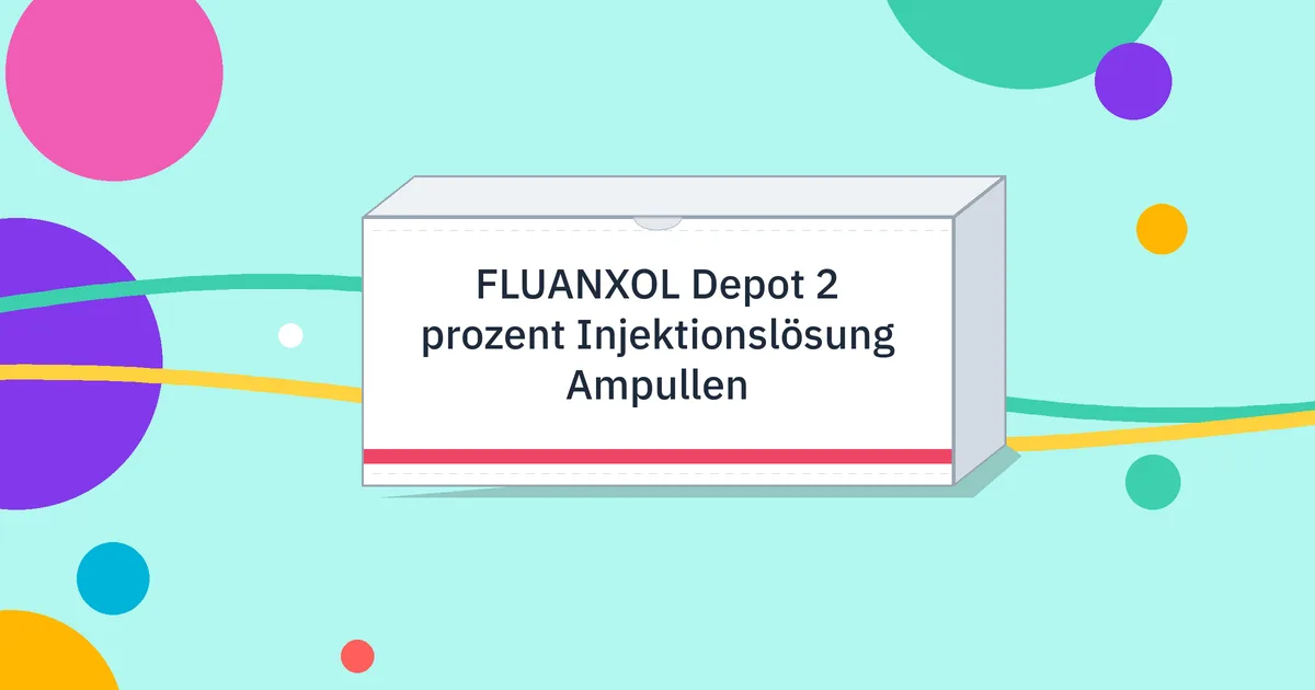 Symbolbild: Packung mit der Aufschrift FLUANXOL Depot 2 prozent Injektionslösung Ampullen (PZN 03300174) – Verfügbarkeit und Bezug in Apotheken in Frankfurt am Main