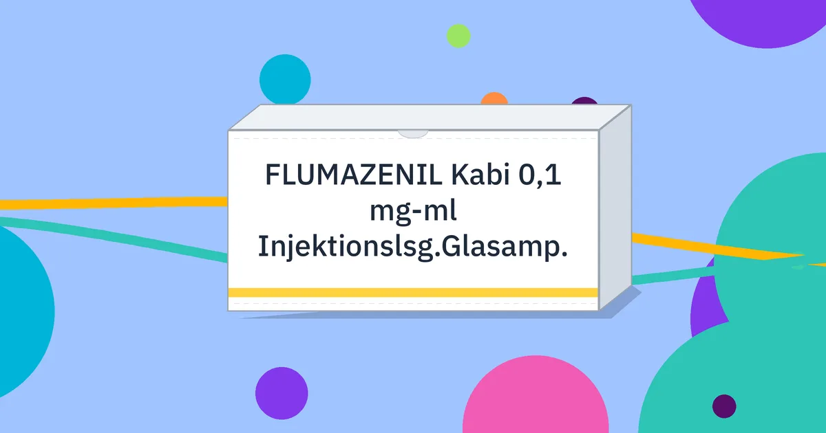Symbolbild: Packung mit der Aufschrift FLUMAZENIL Kabi 0,1 mg-ml Injektionslsg.Glasamp. (PZN 04952364) – Verfügbarkeit und Bezug in Apotheken in Frankfurt am Main