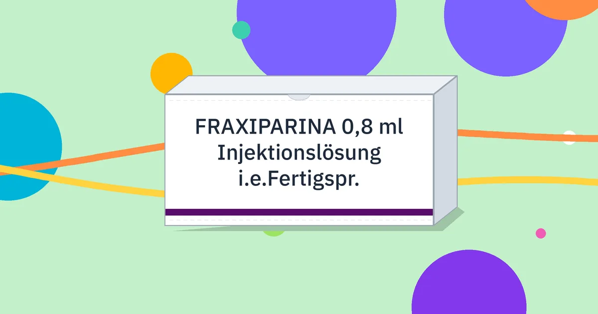 Symbolbild: Packung mit der Aufschrift FRAXIPARINA 0,8 ml Injektionslösung i.e.Fertigspr. (PZN 01975620) – Verfügbarkeit und Bezug in Apotheken in Frankfurt am Main
