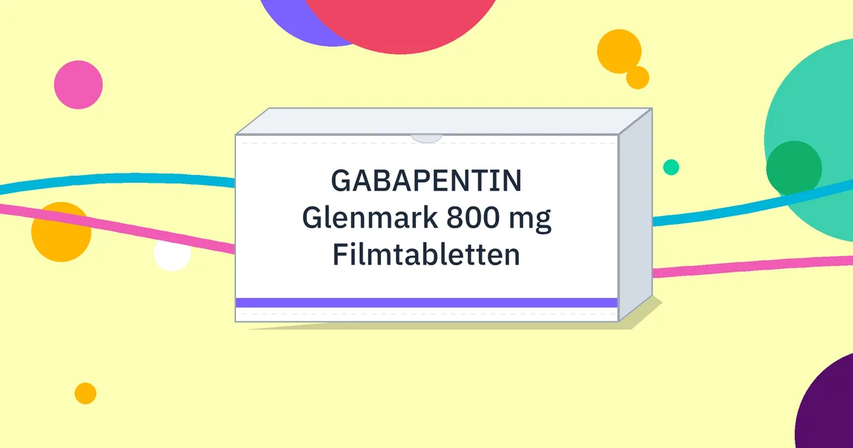 Symbolbild: Packung mit der Aufschrift GABAPENTIN Glenmark 800 mg Filmtabletten (PZN 13589595) – Verfügbarkeit und Bezug in Apotheken in Frankfurt am Main