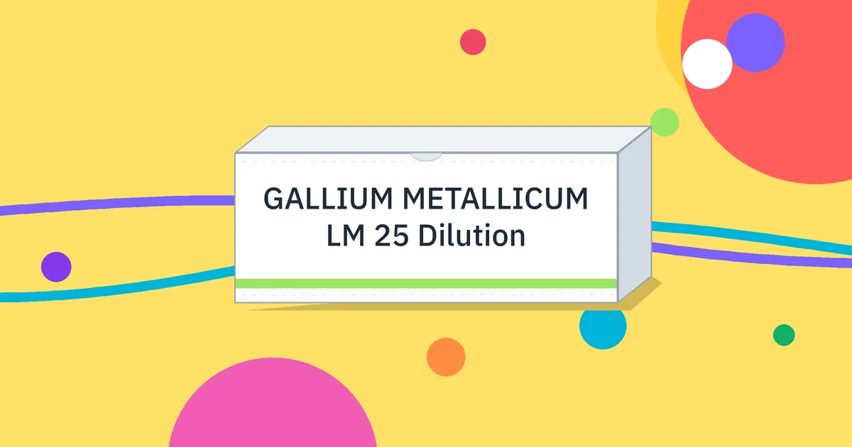 Symbolbild: Packung mit der Aufschrift GALLIUM METALLICUM LM 25 Dilution (PZN 12875028) – Verfügbarkeit und Bezug in Apotheken in Frankfurt am Main
