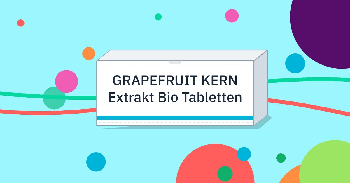 Symbolbild: Packung mit der Aufschrift GRAPEFRUIT KERN Extrakt Bio Tabletten (PZN 05362334) – Verfügbarkeit und Bezug in Apotheken in Frankfurt am Main