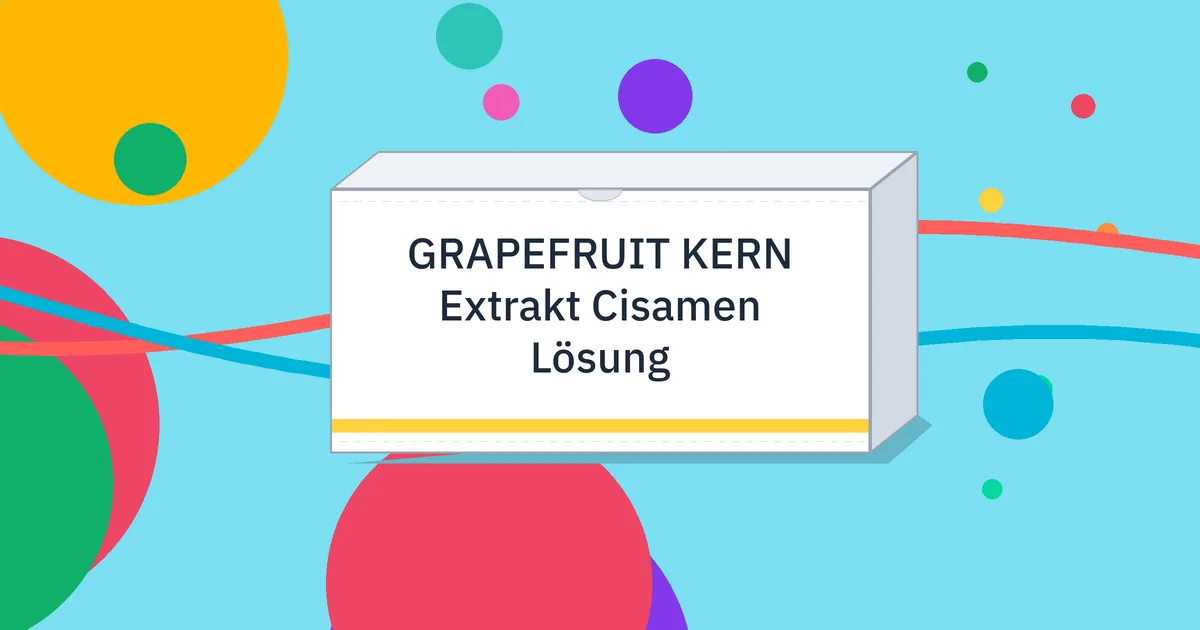 Symbolbild: Packung mit der Aufschrift GRAPEFRUIT KERN Extrakt Cisamen Lösung (PZN 08798411) – Verfügbarkeit und Bezug in Apotheken in Frankfurt am Main