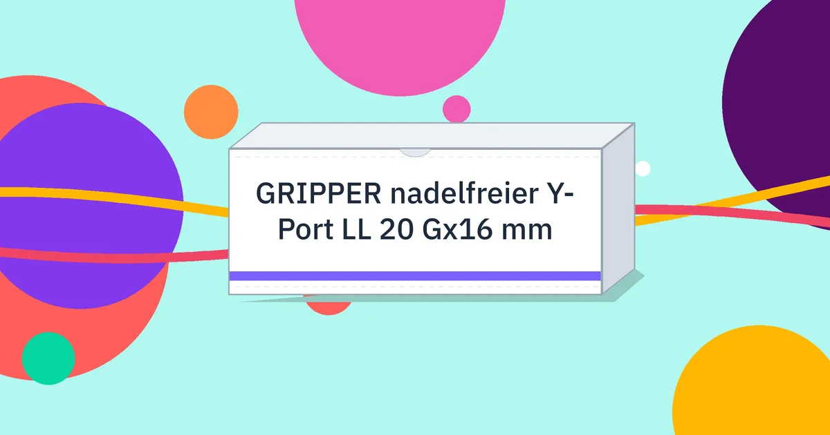 Symbolbild: Packung mit der Aufschrift GRIPPER nadelfreier Y-Port LL 20 Gx16 mm (PZN 09675900) – Verfügbarkeit und Bezug in Apotheken in Frankfurt am Main
