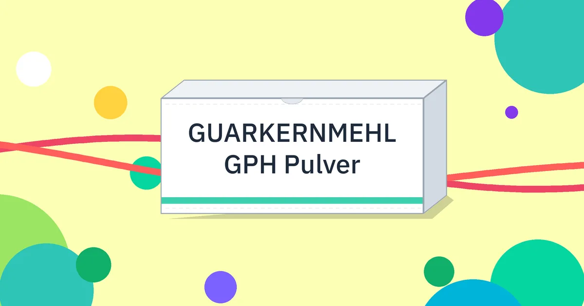 Symbolbild: Packung mit der Aufschrift GUARKERNMEHL GPH Pulver (PZN 11004780) – Verfügbarkeit und Bezug in Apotheken in Frankfurt am Main