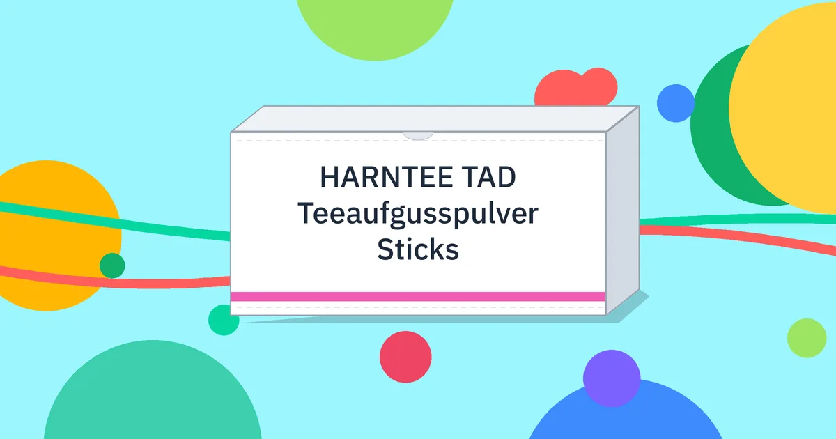 Symbolbild: Packung mit der Aufschrift HARNTEE TAD Teeaufgusspulver Sticks (PZN 18883081) – Verfügbarkeit und Bezug in Apotheken in Frankfurt am Main