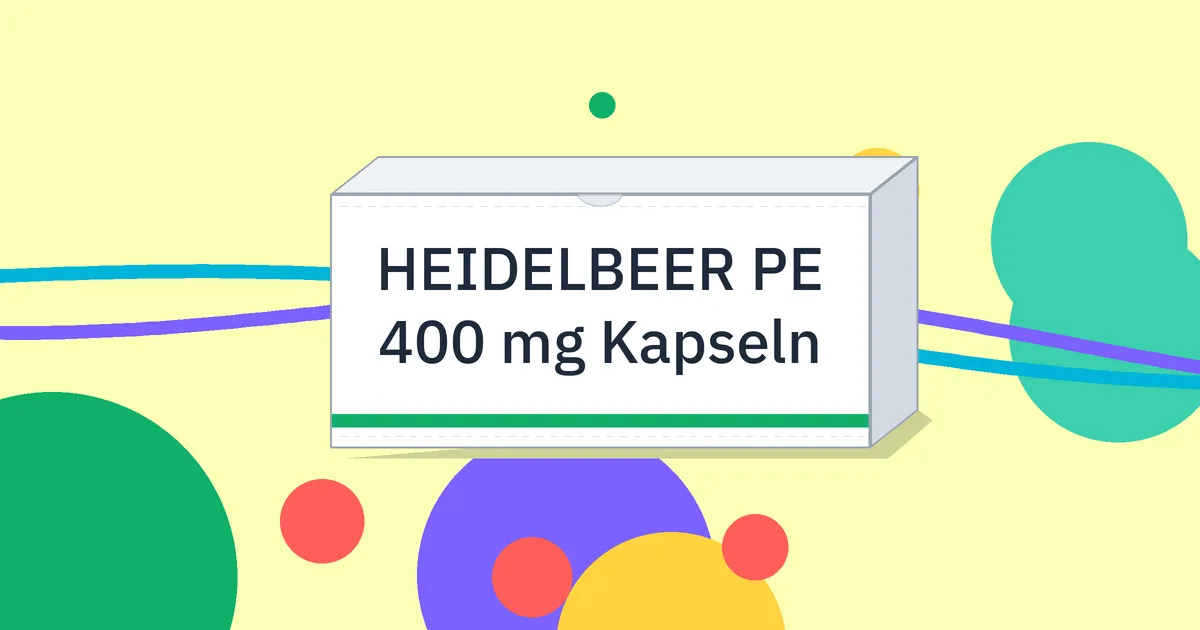 Symbolbild: Packung mit der Aufschrift HEIDELBEER PE 400 mg Kapseln (PZN 02454900) – Verfügbarkeit und Bezug in Apotheken in Frankfurt am Main