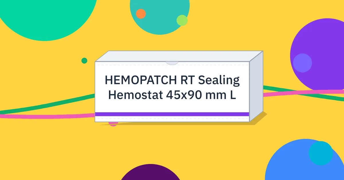 Symbolbild: Packung mit der Aufschrift HEMOPATCH RT Sealing Hemostat 45x90 mm L (PZN 19753593) – Verfügbarkeit und Bezug in Apotheken in Frankfurt am Main
