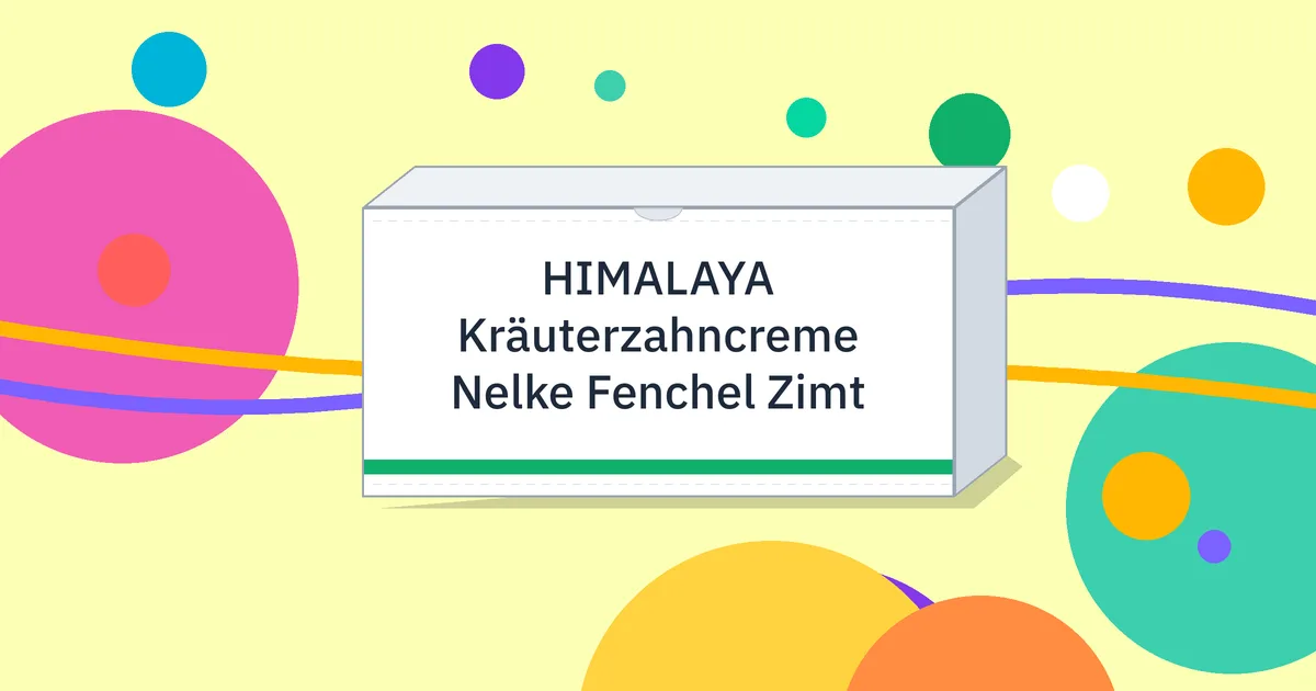 Symbolbild: Packung mit der Aufschrift HIMALAYA Kräuterzahncreme Nelke Fenchel Zimt (PZN 02241021) – Verfügbarkeit und Bezug in Apotheken in Frankfurt am Main